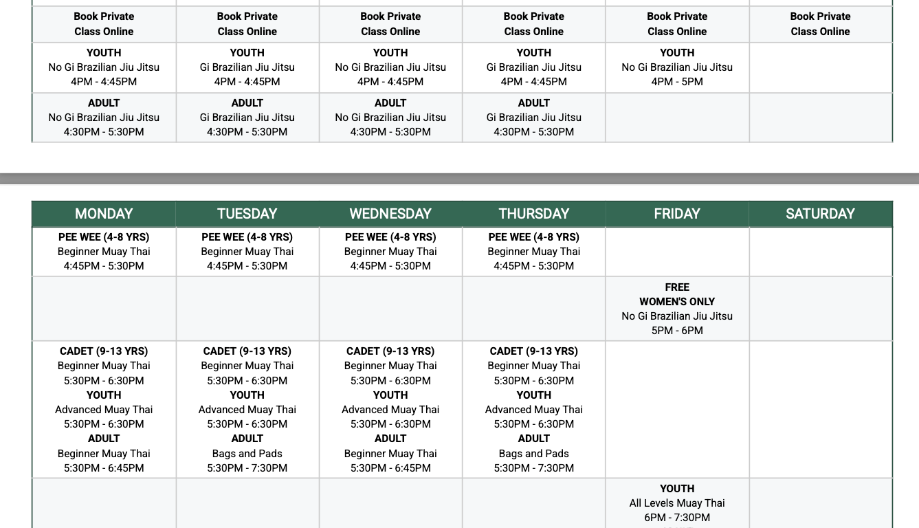 Afternoon Schedule Changes for Youth Classes and BJJJ | Sitan Gym AZ